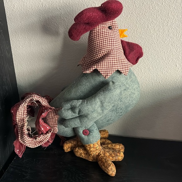 Handmade | Other | Rustic Handmade Patchwork Rooster Farmhouse Decor Hen 25 Granny Core Rustic ...